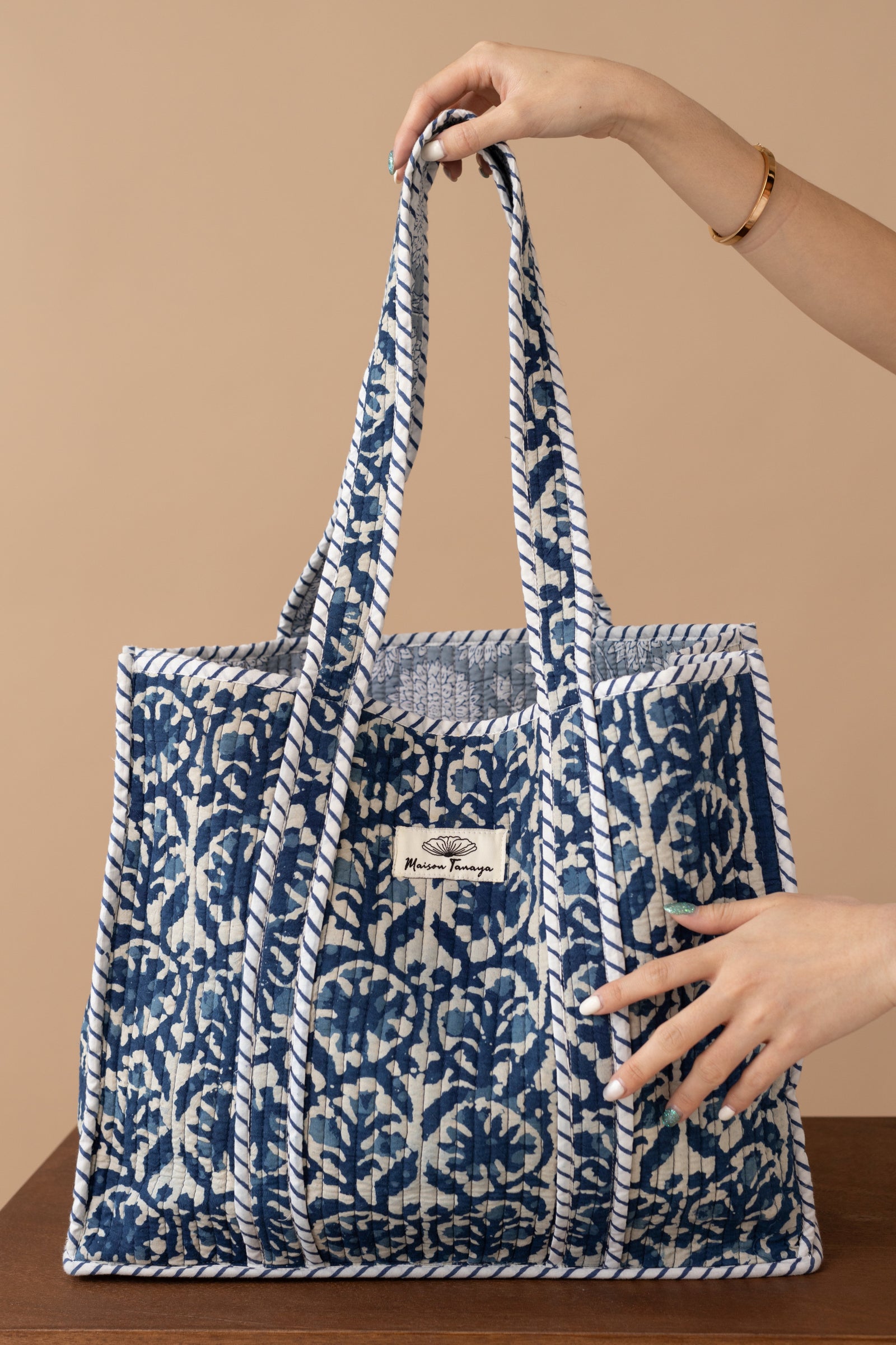 Sacs blockprint artisanaux en coton – Maison Tanaya