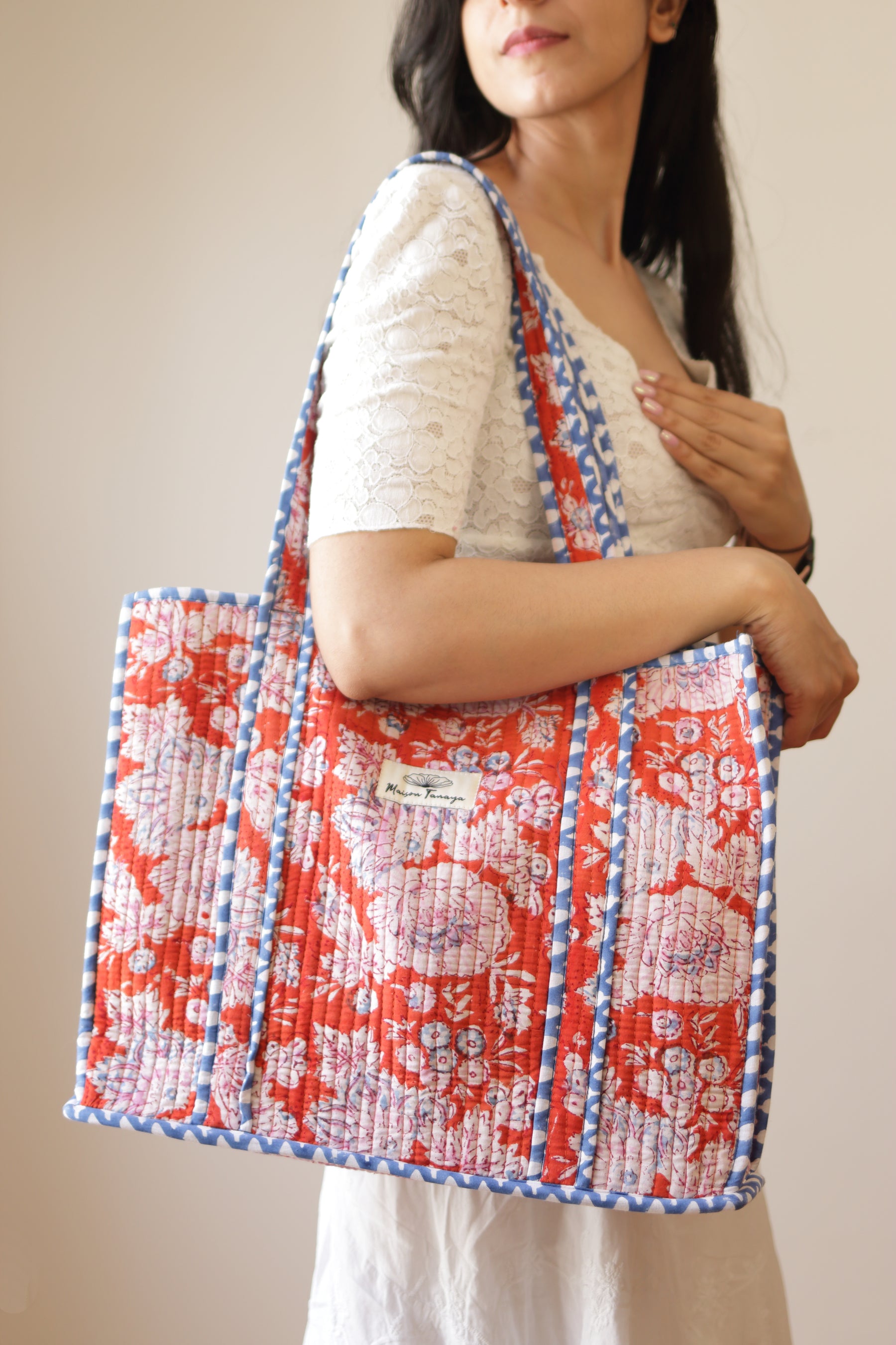 Sacs blockprint artisanaux en coton – Maison Tanaya